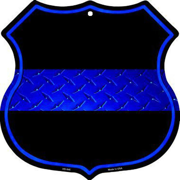 Thin Blue Line Shield Metal Highway Sign – Honor Valor