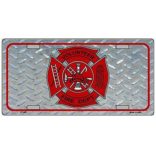 License Plate Volunteer Fire Dept Printed Texture – Honor Valor